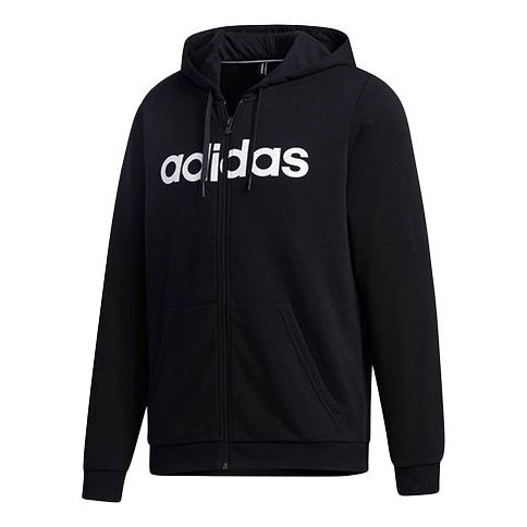 Adidas Neo Alphabet Printing Casual Sports Zipper - Black