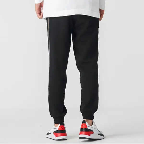 PUMA Metallic Nights Tape Logo Printed Knitting Sports Trouser - Black