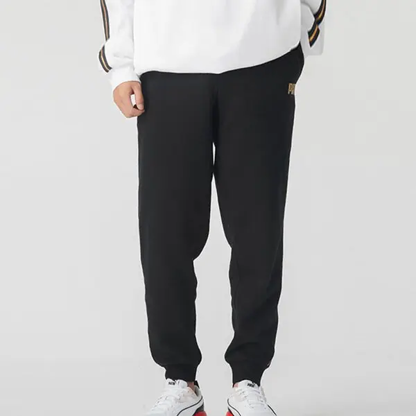 PUMA Metallic Nights Tape Logo Printed Knitting Sports Trouser - Black