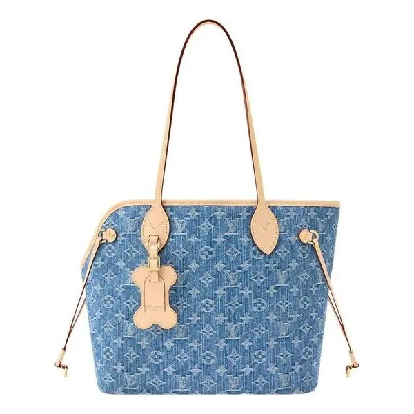 LOUIS VUITTON Neverfull Mm Monogram Denim - Blue