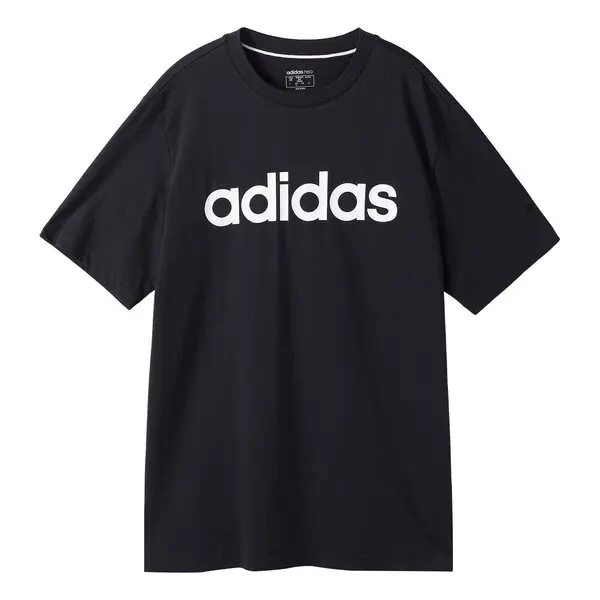 Adidas Neo Ce Logo T1 Casual Sports Round Neck Training Short Sleeve - Black
