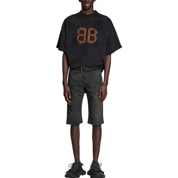 Balenciaga Slim Fit Denim Shorts