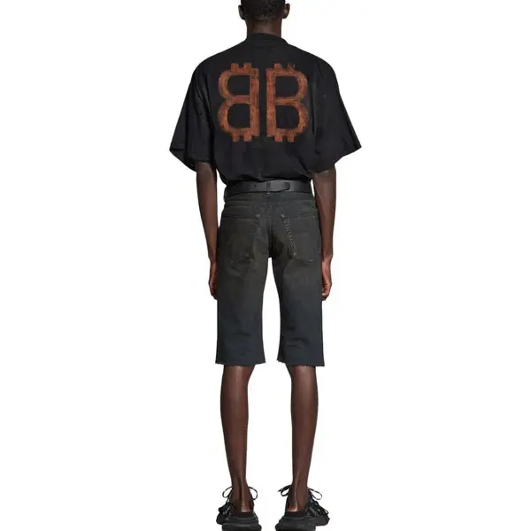 Balenciaga Slim Fit Denim Shorts