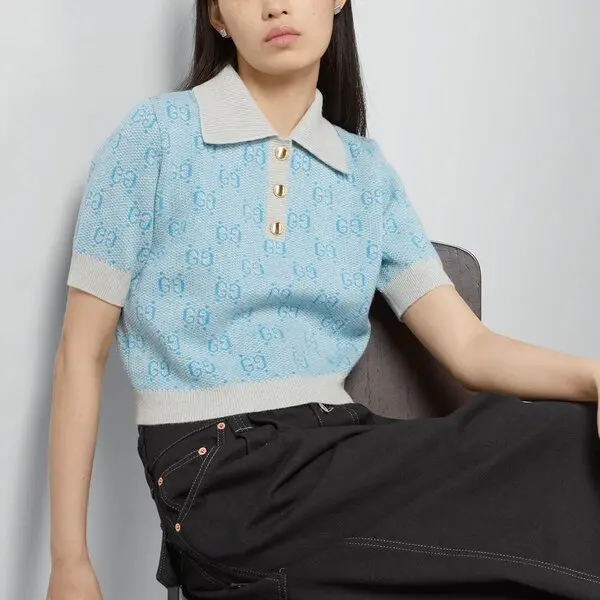 Gucci Gg Wool Jacquard Polo