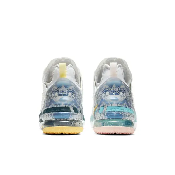 Nike Lebron 18 "reflections Flip" High Top Sneakers - White/blue/yellow