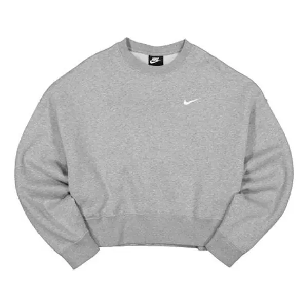 Nike Logo Fleece Pullover - Grey
