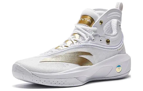 ANTA Klay Thompson High Top Sneakers - White/gold