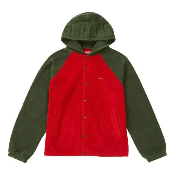 Supreme Polartec Hooded Raglan Coat - Red