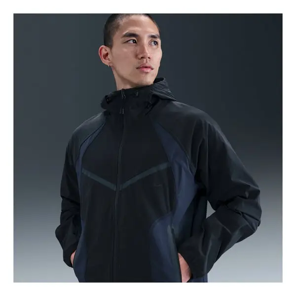 Nike Tech Woven Color-block Loose Jacket - Black Obsidian