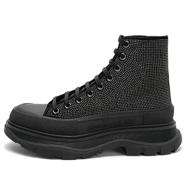 Alexander McQueen Studded Lace-up Boots - Black