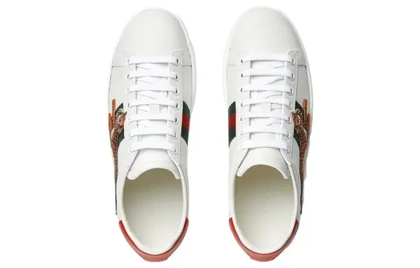 Gucci Ace Tiger Patch Sneakers - White/green/red