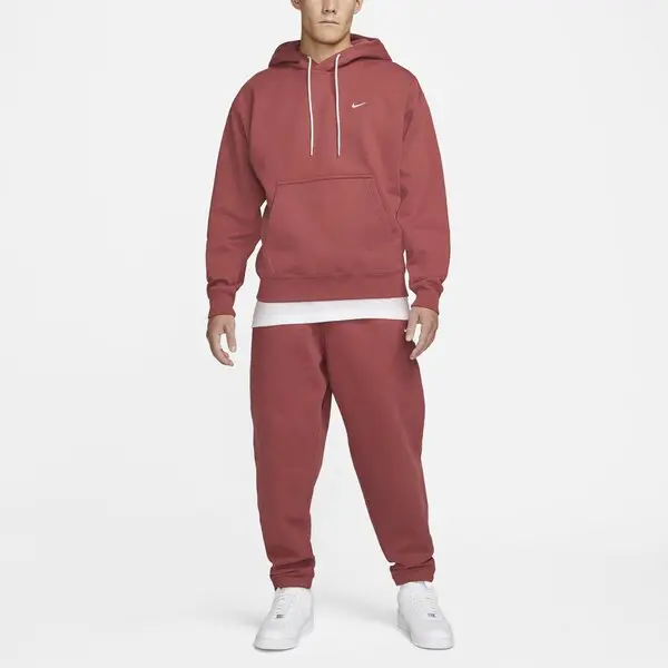 Nike Series Lab Embroidered Logo Hooded Sports Pullover - Red