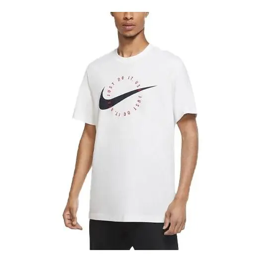 Nike Logo Alphabet Printing Sports Round Neck Short Sleeve T-shirt - White