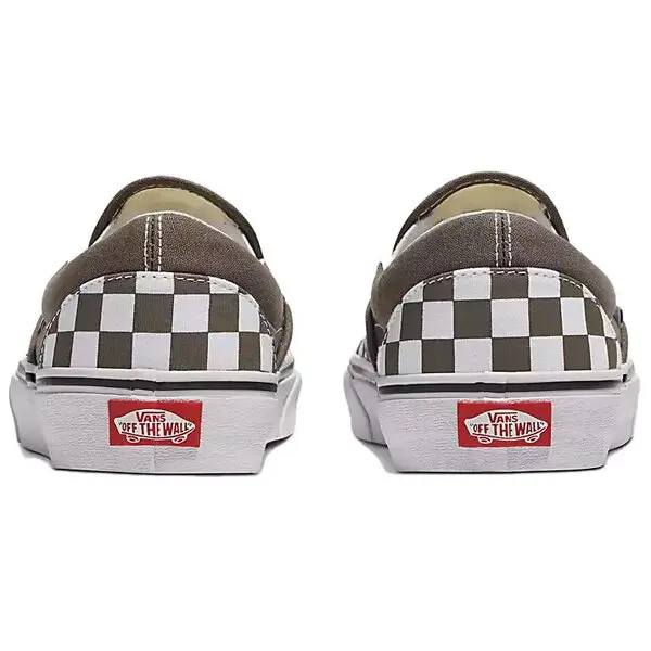 VANS Classic Slip-on Checkerboard Sneakers - Brown/white
