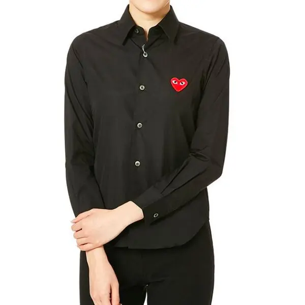 Play Comme Des Garcon Long Sleeve Shirt With Red Emblem