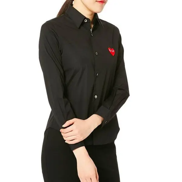 Play Comme Des Garcon Long Sleeve Shirt With Red Emblem