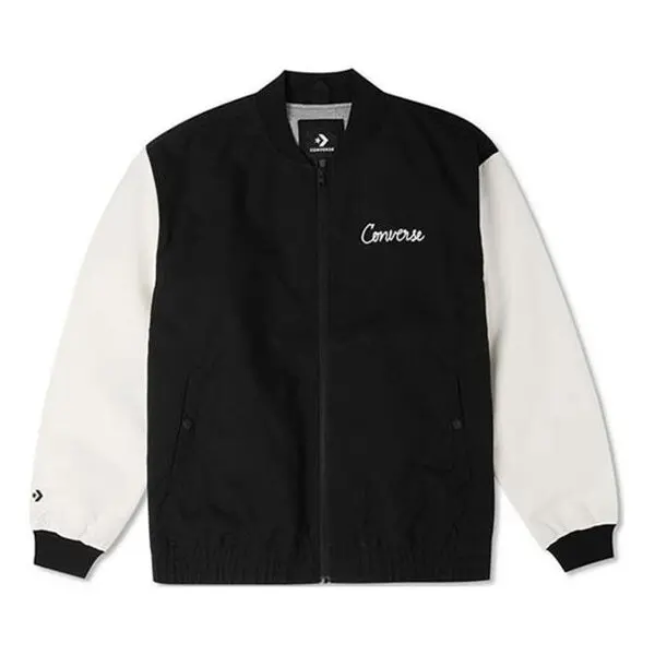 CONVERSE Chain Stitch Woven Bomber Jacket - Black