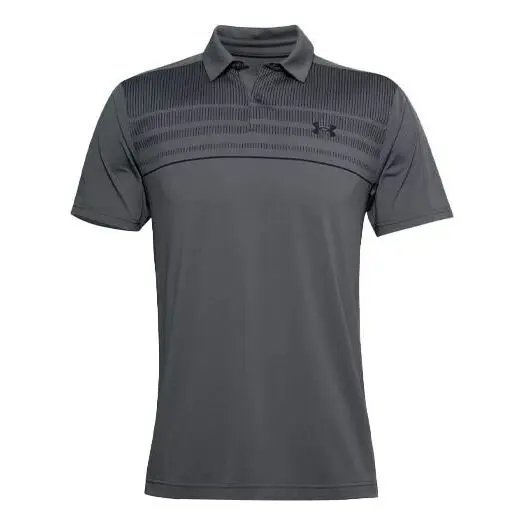 Under Armour Logo Pattern Loose Short Sleeve Polo Shirt Gray