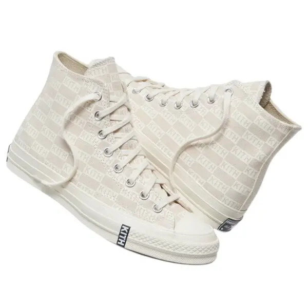 CONVERSE Kith X Chuck 70 High Top Natural Monogram Sneakers - White