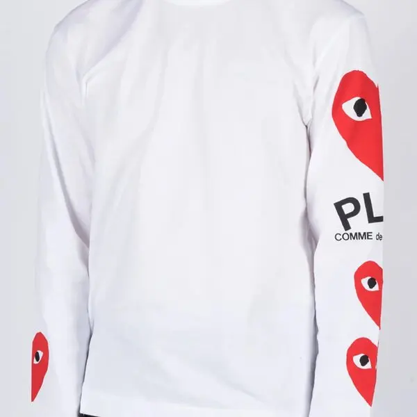 Play Comme Des Garcon Printed Sleeve Long-sleeve