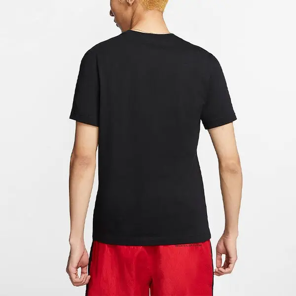 Nike Printing Pattern Round Neck Short Sleeve - Black