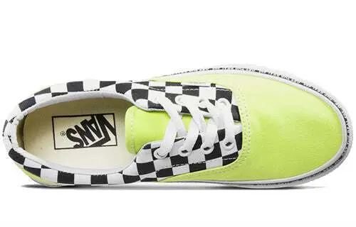VANS Era Sunny Lime Checkerboard Low Top Sneakers - Yellow