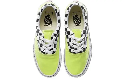 VANS Era Sunny Lime Checkerboard Low Top Sneakers - Yellow