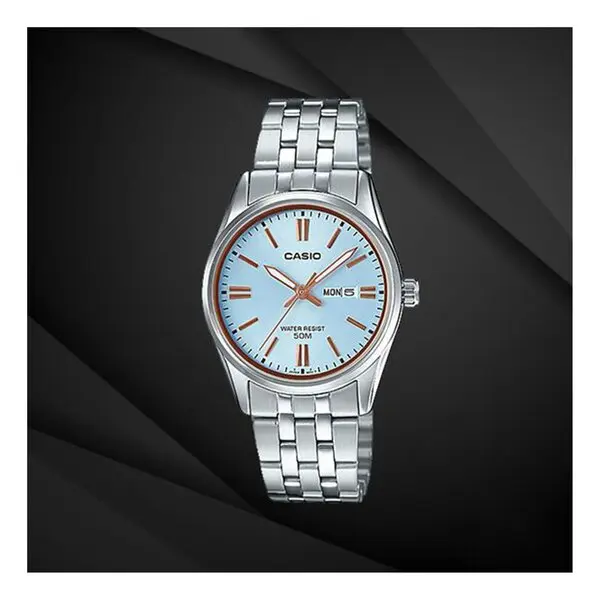 Casio Analog Watch With Water Resistance - Light Blue