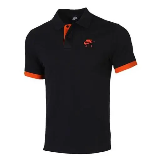 Nike Lapel Short Sleeve Polo Shirt - Black