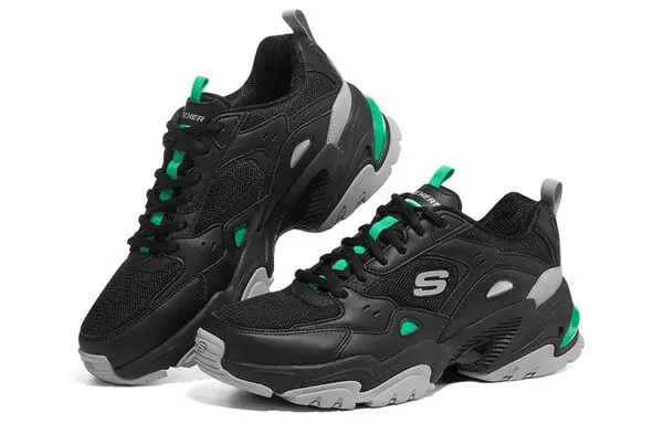 Sketchers Stamina V2 Athletic Sneakers - Black/charcoal/green