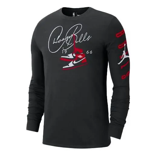 JORDAN Air Nba Courtside Chicago Bulls Long Sleeve Pullover