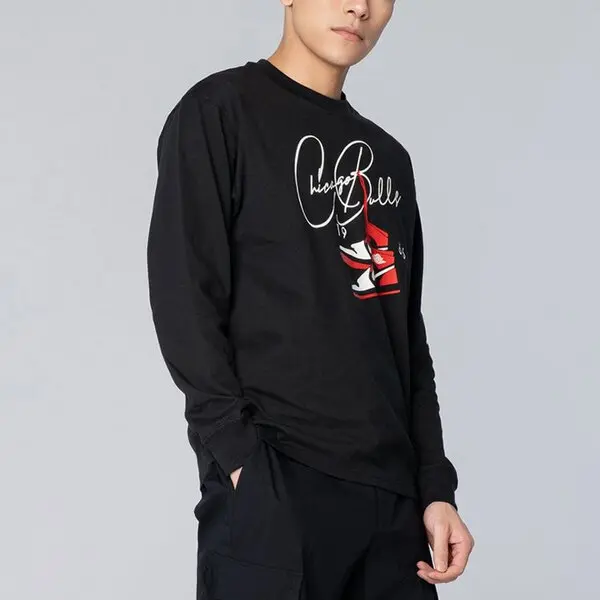 JORDAN Air Nba Courtside Chicago Bulls Long Sleeve Pullover