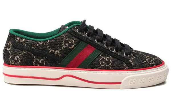 Gucci Tennis 1977 Gg Logo Multi Sneaker - Black