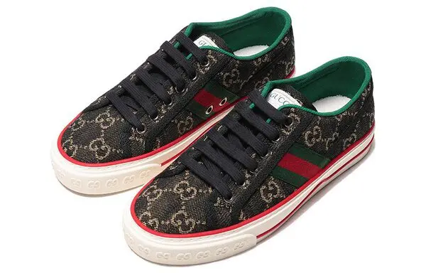 Gucci Tennis 1977 Gg Logo Multi Sneaker - Black