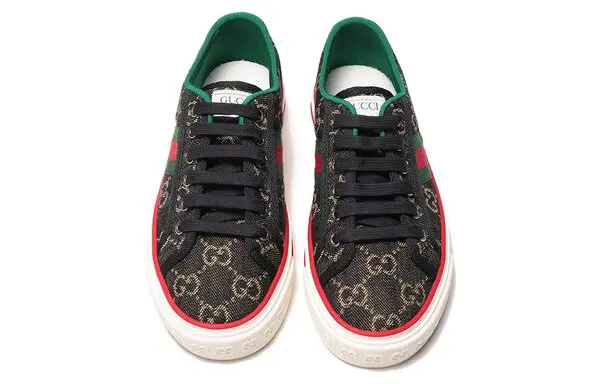 Gucci Tennis 1977 Gg Logo Multi Sneaker - Black