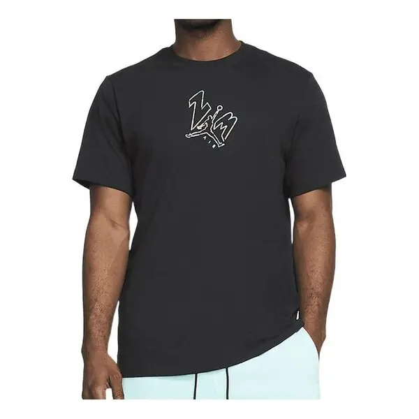 JORDAN Athleisure Casual Sports Running Training Short Sleeve Black T-shirt - Default Color