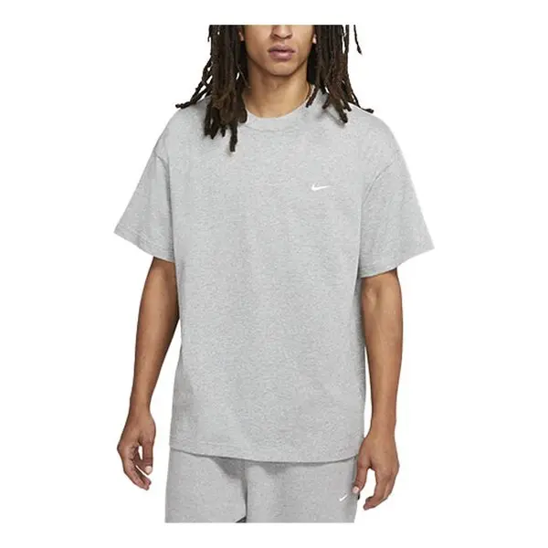 Nike Lab Solo Swoosh Basic Sports Short Sleeve T-shirt - Dark Gray