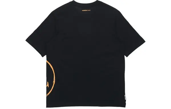 Adidas Neo U Csmy Tee Casual Sports Smiling Face Printing Short Sleeve - Black