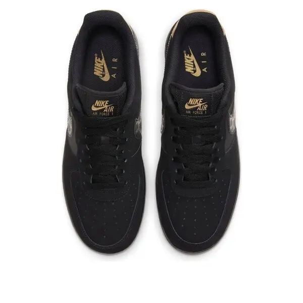 Nike Force 1 Low Top Sneakers - Black/gold