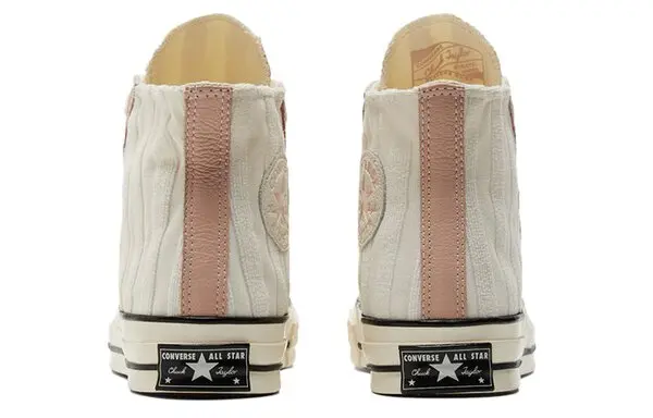 CONVERSE Chuck 70 Striped High Top Terry Cloth Sneakers - Cream/pink