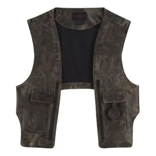 JORDAN X J Balvin Leather Vest - Brown/black