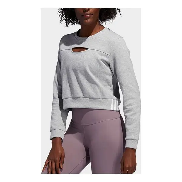 Adidas Cropped Long Sleeve Cutout Hoodie - Default Color