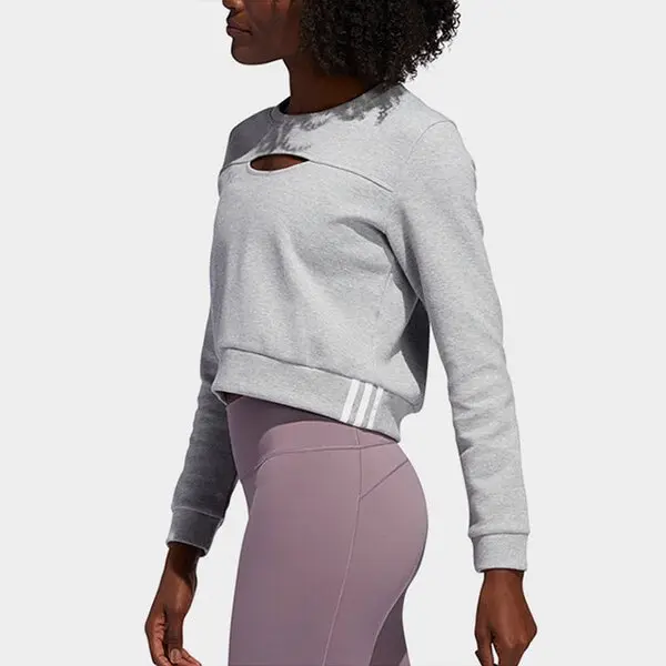 Adidas Cropped Long Sleeve Cutout Hoodie