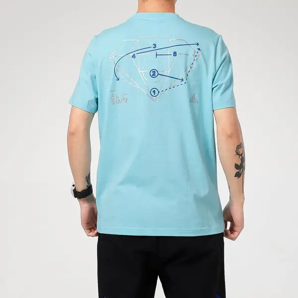 Adidas Diamond Tee Short-sleeved Breathable Running Blue