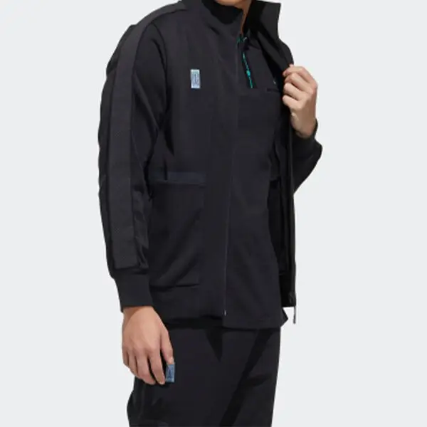Adidas Zip-up Track Jacket With Stand Collar
