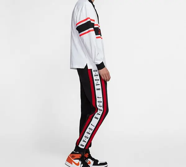 JORDAN Logo Rugby Long Sleeve Polo Shirt