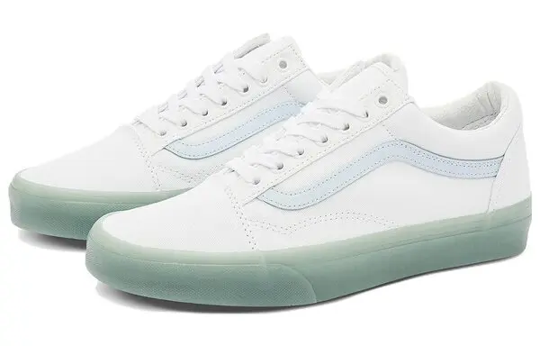 VANS Old Skool Side Stripe Casual Sneakers - White/blue