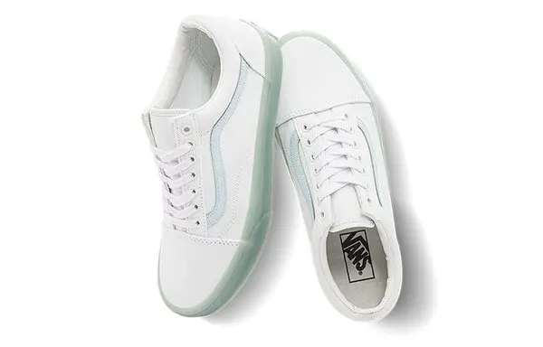 VANS Old Skool Side Stripe Casual Sneakers - White/blue