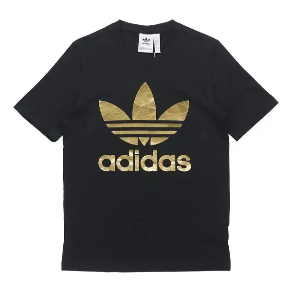 Adidas Originals Trefoil Holo T Casual Sports Round Neck Short Sleeve - Black