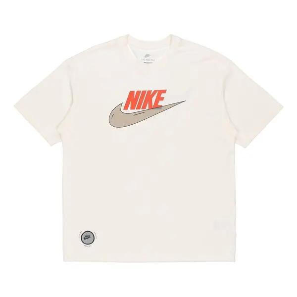 Nike Tee M2z Purpose Leisure Sports Round Collarletter Print Short Sleeve Beige/white - Creamy